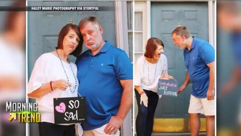 Parents celebrate kids moving out with ’empty nest’ photo shoot ...