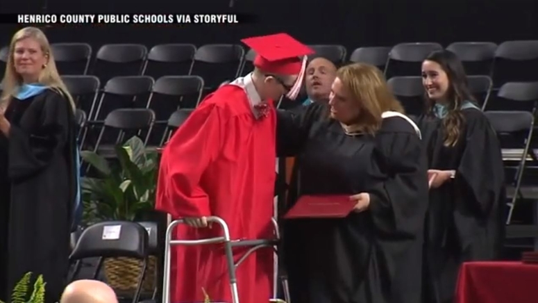 Teen paralyzed in car crash walks across graduation stage – Boston News ...