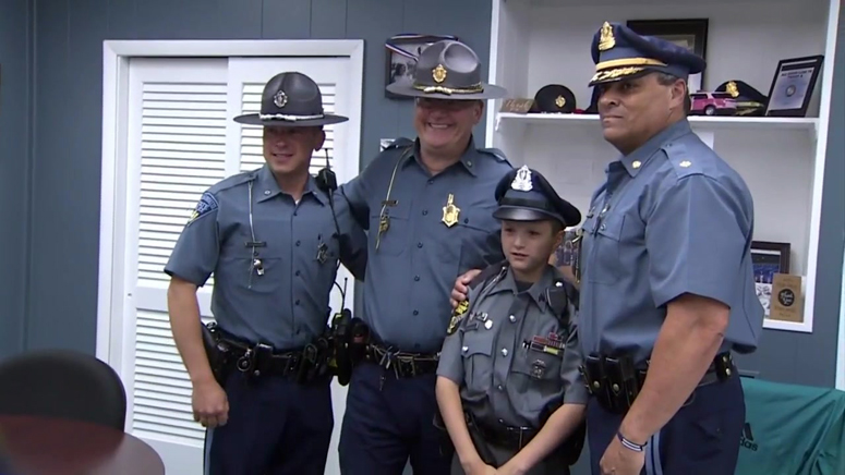 Boy who hopes to become state trooper visits Massachusetts as part of ...