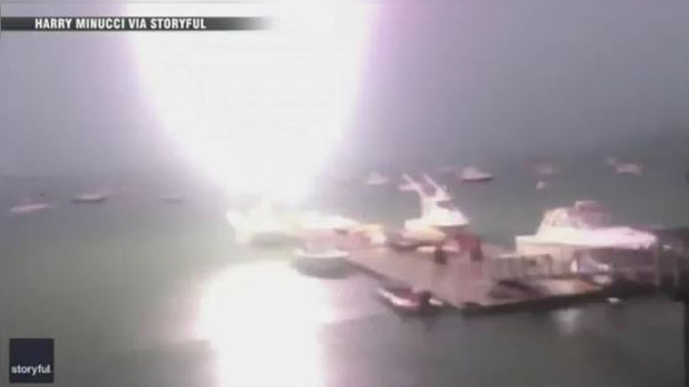 Massive lightning strike cripples Boston boat right before race ...