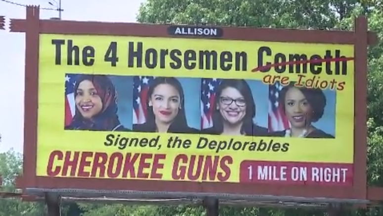 Gun shop buys ‘4 Horsemen’ billboard insulting congresswomen - Boston ...