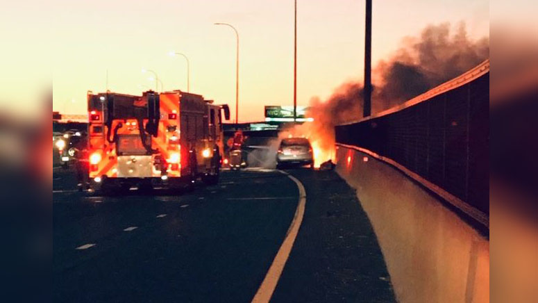 Car fire on Interstate 91 slows traffic in Springfield - Boston News ...