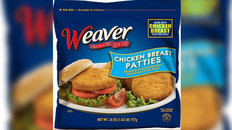 Tyson recalls nearly 40,000 pounds of Weaver frozen chicken patties ...
