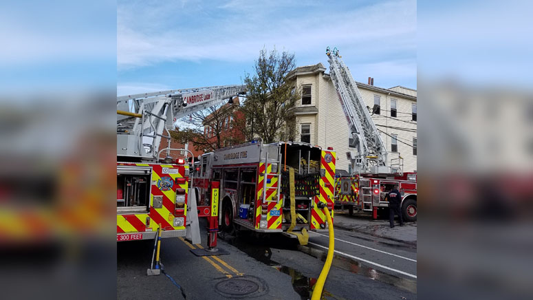 Road in Cambridge closed as firefighters extinguish 2-alarm duplex fire ...