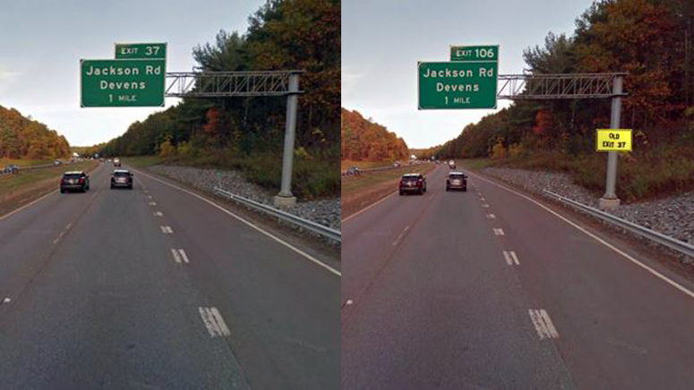 9 Mass. highways now have new exit signs as statewide renumbering work ...