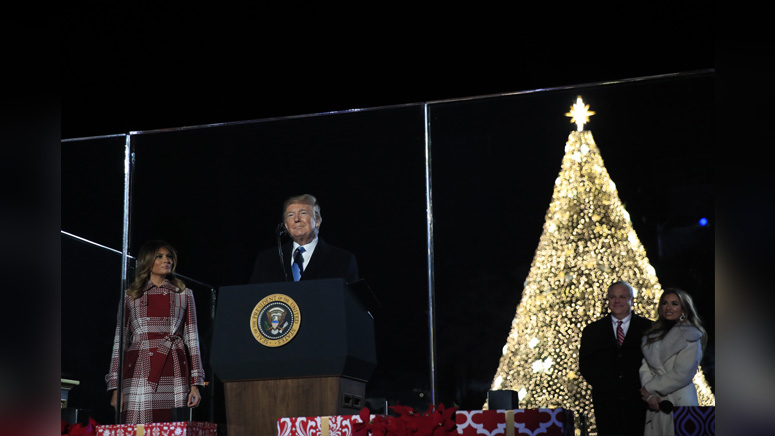 Trump lights National Christmas Tree in holiday tradition - Boston News ...