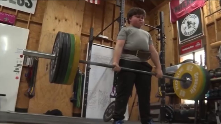 9-year-old boy who can deadlift 230 pounds has broken several ...