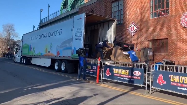 Boston Red Sox equipment truck departs for spring training - Boston ...
