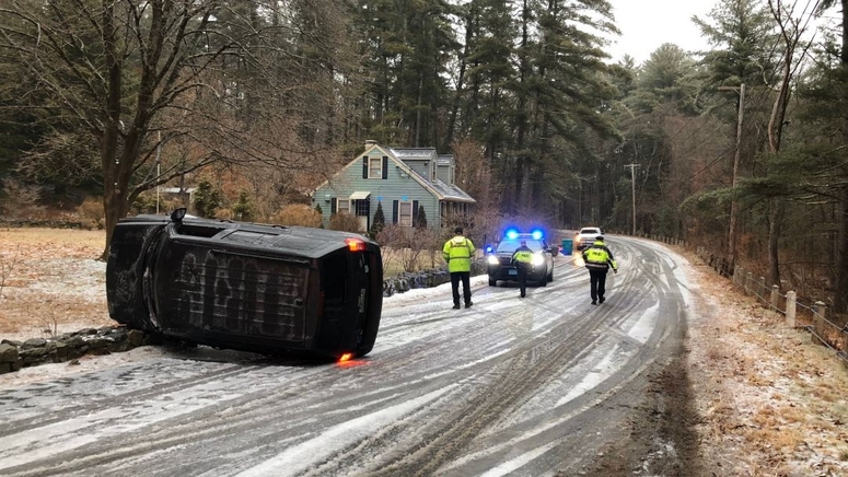 Upton police reminding drivers to slow down after car rolls over on ...