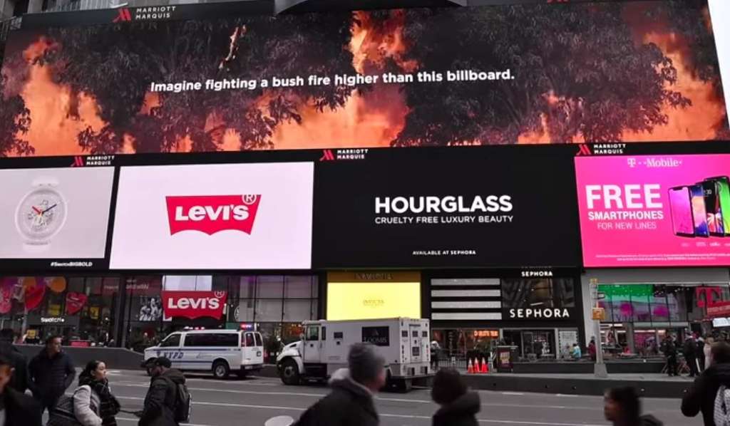 Massive Times Square billboard thanks the firefighters who battled ...