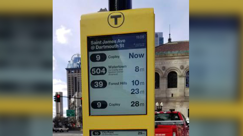MBTA rolls out real-time arrival displays at 18 bus stops across ...