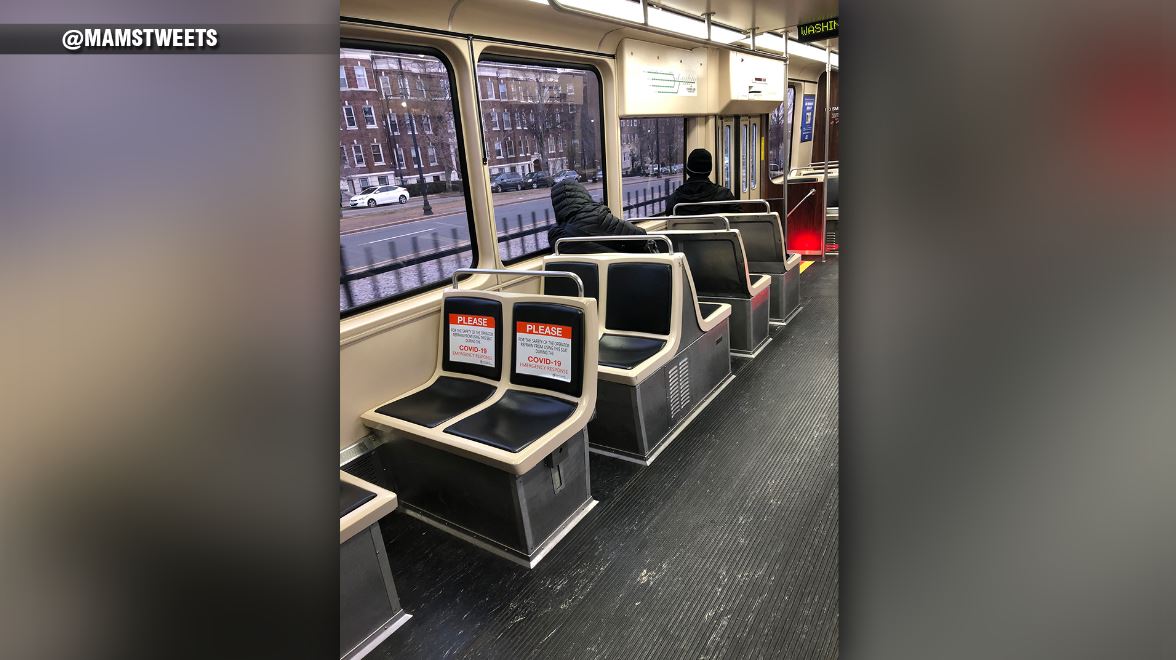 ‘Refrain from using this seat’: MBTA practicing social distancing with ...