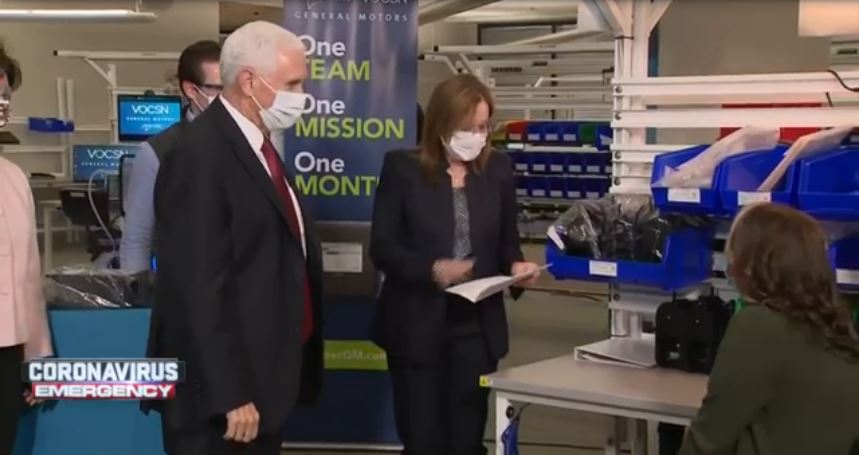 This time, Pence wears mask as he tours Indiana plant - Boston News ...