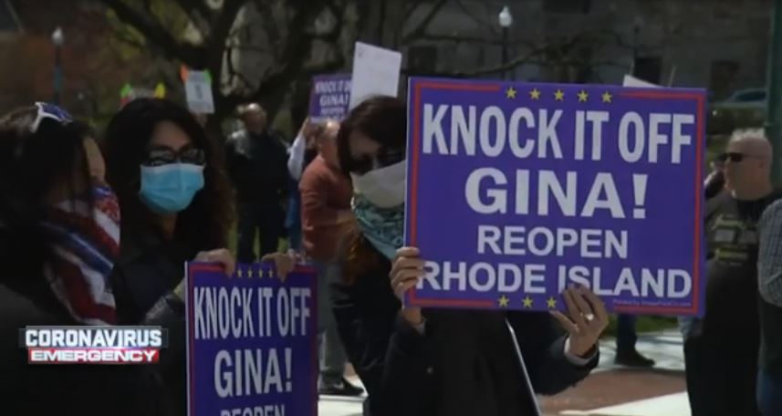 ‘Knock it Off:’ Group gathers in protest against R.I. governor’s stay ...