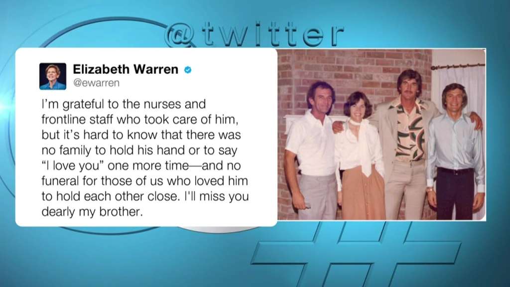Elizabeth Warren announces her oldest brother has died of coronavirus ...