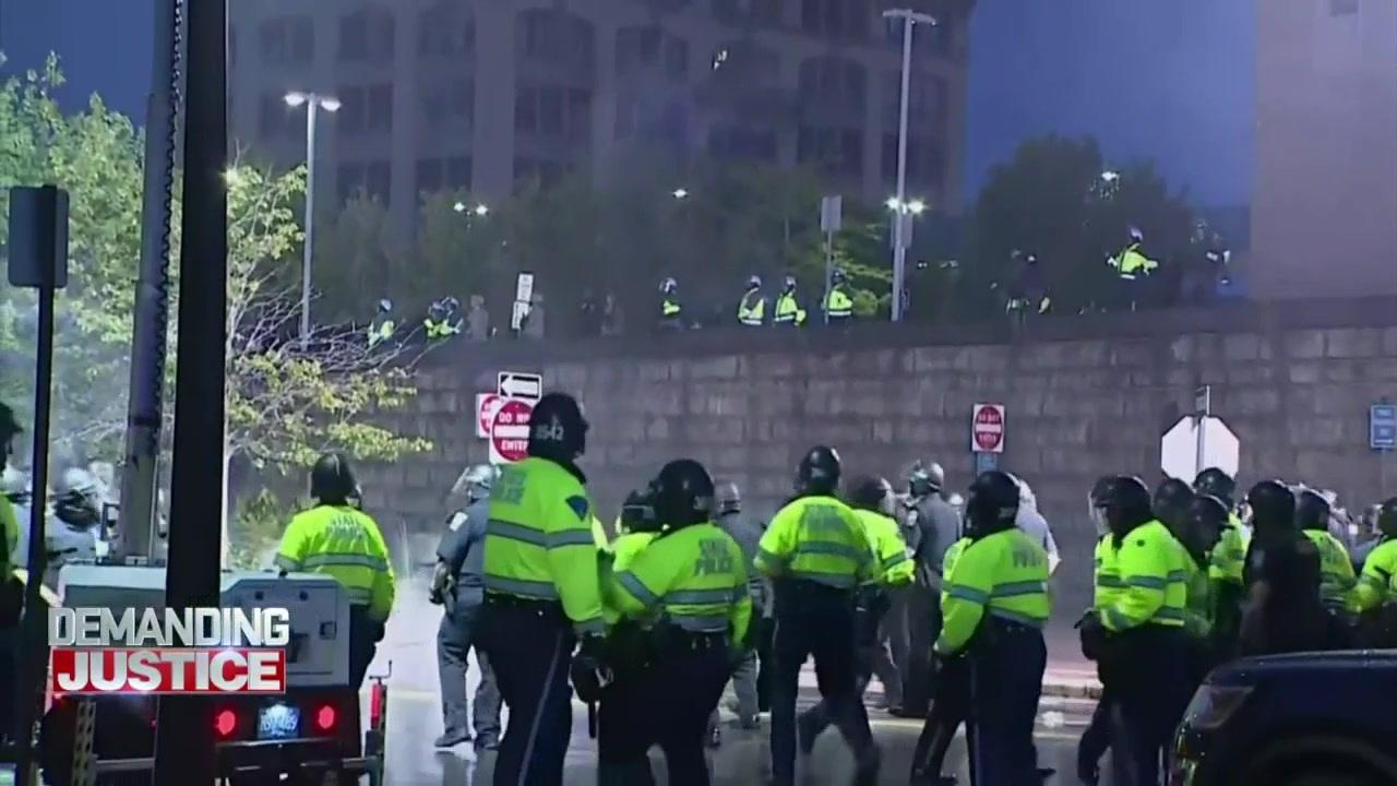 Demonstrators launch fireworks, throw rocks at officers who responded ...