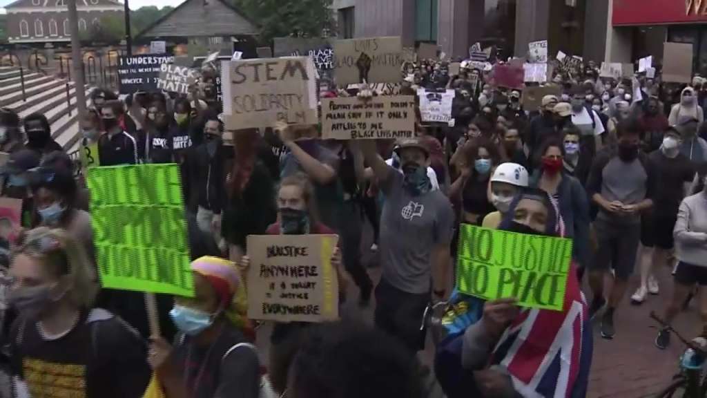 Hundreds gather for peaceful march in support of defunding Boston ...