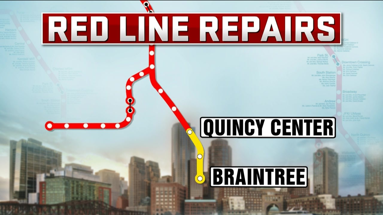 Red Line service between Braintree, Quincy Center stations to shut down ...