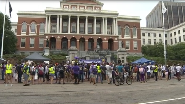 Workers protest racial inequality on day of national strike - Boston ...