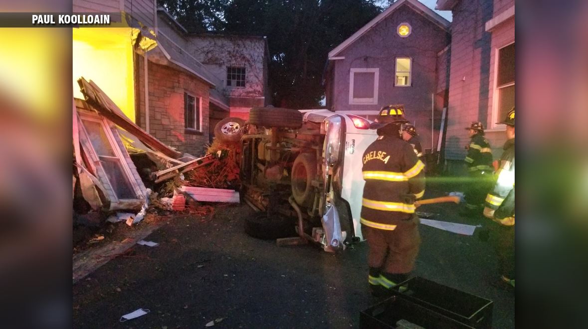 WATCH: Video shows speeding pickup truck slam into home before rolling ...