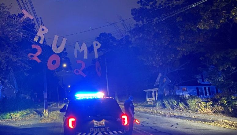 Police looking to speak to person who hung ‘Trump 2020’ sign on live ...