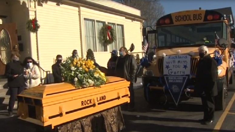 Final ride: Beloved Rockland bus driver’s casket carried on school bus ...