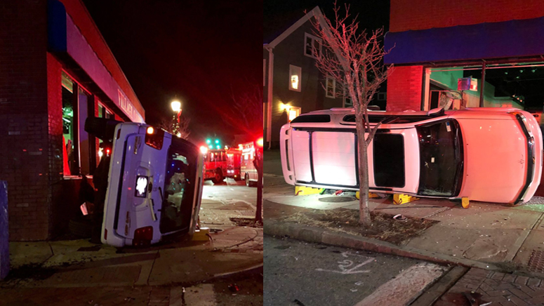 Person taken to hospital after 2-car crash leaves SUV on Reading ...