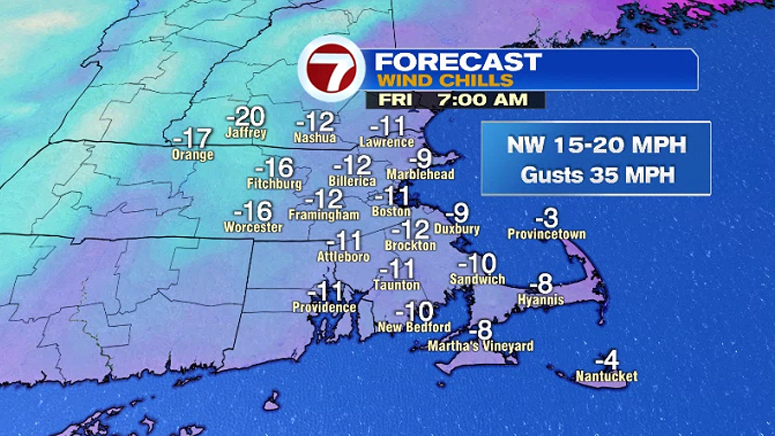 Wind chill advisory, winter storm watch issued for parts of Bay State ...