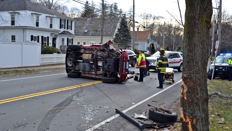 Police investigating rollover crash in Hingham that left driver seriously injured - Boston News ...
