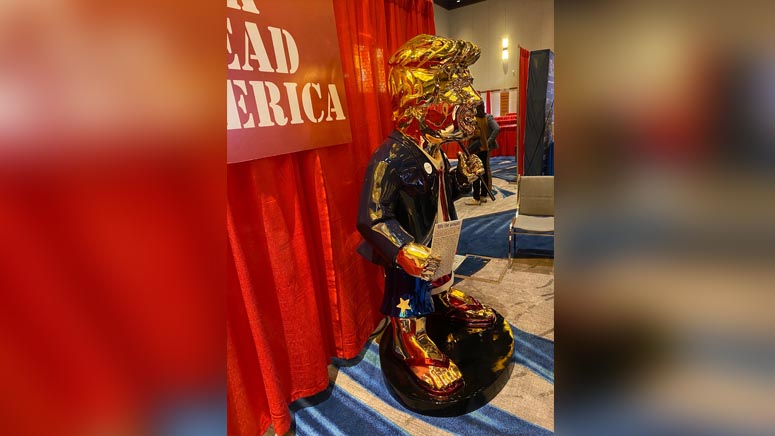 Golden Trump statue turns heads at CPAC - Boston News, Weather, Sports ...