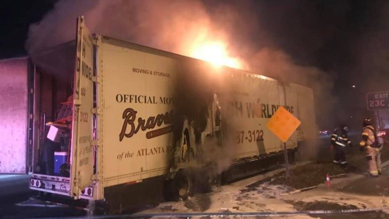 Moving company’s tractor-trailer goes up in flames on I-495 in Marlboro ...