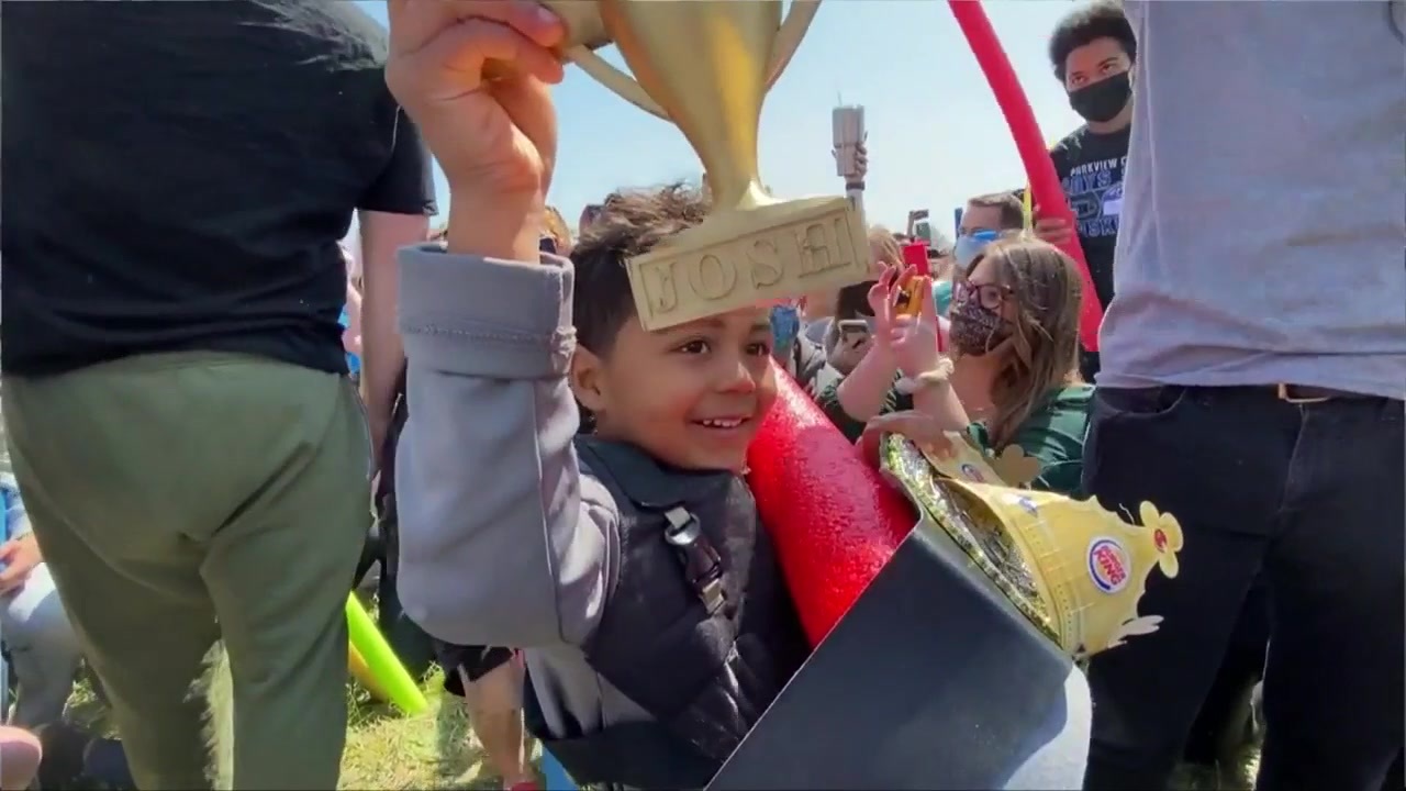 Hundreds of Joshes battle it out with pool noodles to defend their name ...