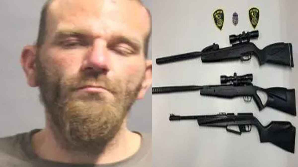 Police arrest homeless man accused of charging at officer with pellet ...