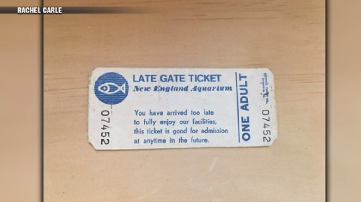 After 40 years, ticket to Aquarium finally gets used - Boston News ...