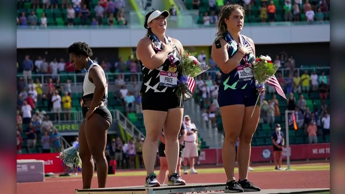Gwen Berry turns away from flag on US Olympic trials podium, says she ...
