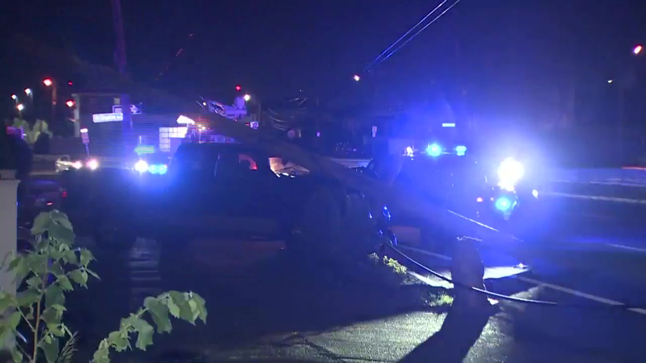 Investigation underway after pickup truck hits utility pole, bringing ...