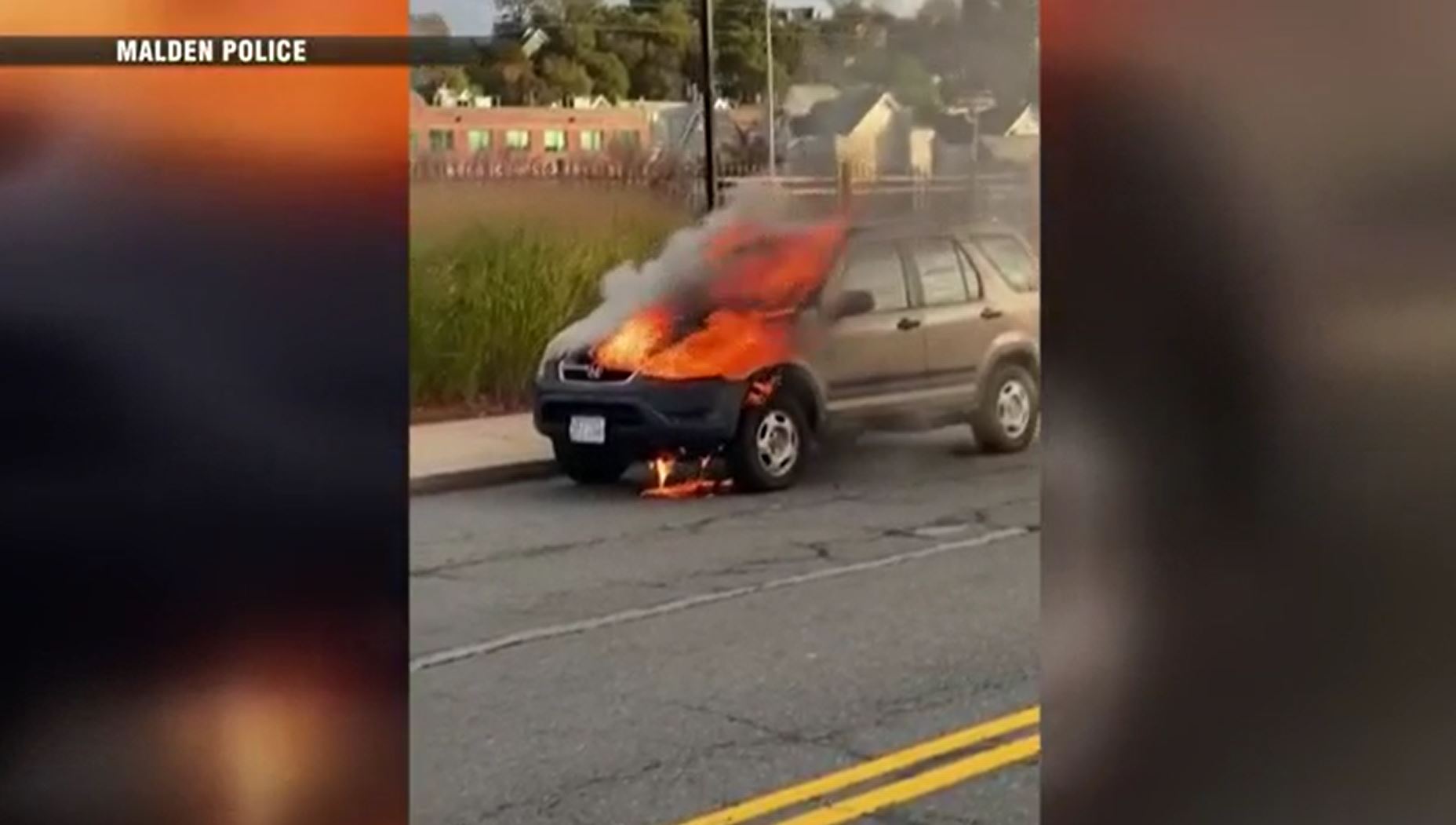 Car goes up in flames in Malden - Boston News, Weather, Sports | WHDH 7News