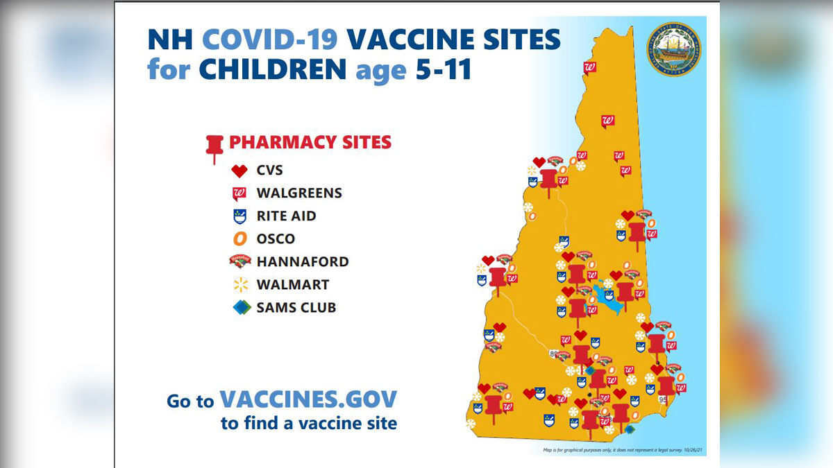 Map of pending vaccine sites for children ages 5-11 in NH - Boston News ...