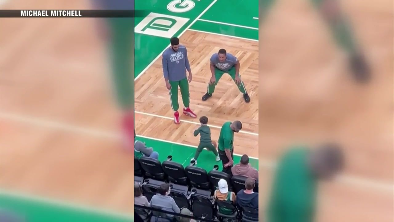Jayson Tatum’s son shows off dribbling skills ahead of Celtics win ...
