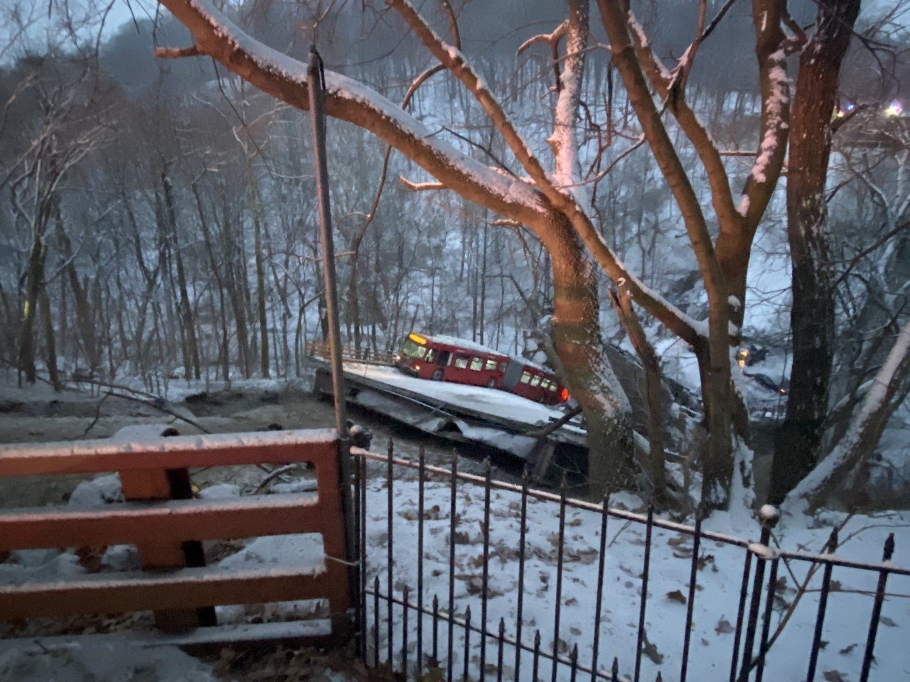 Pittsburgh bridge collapses, drops city bus into ravine - Boston News ...