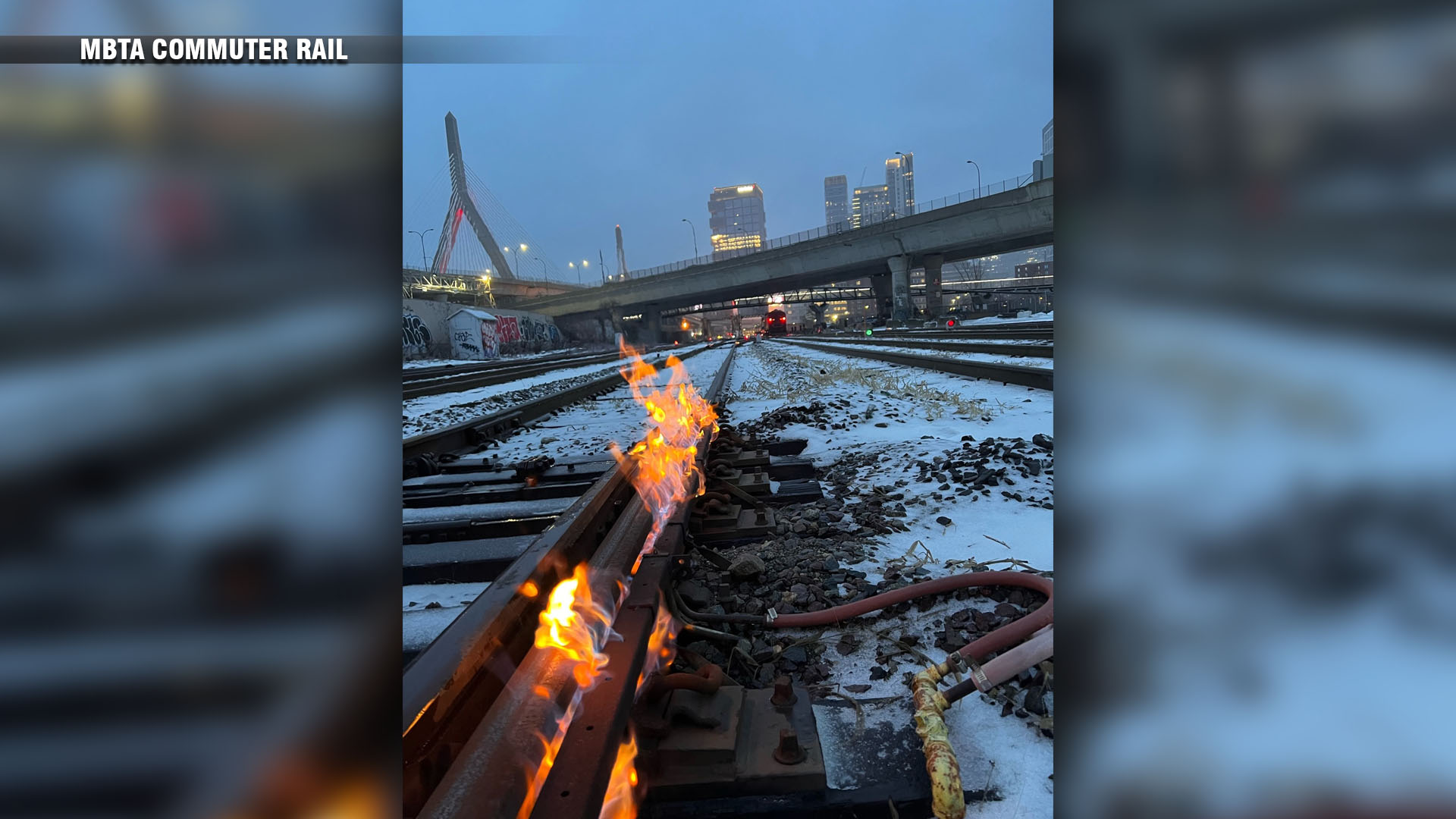 Crews working to clear MBTA tracks as snow continues falling in Mass ...