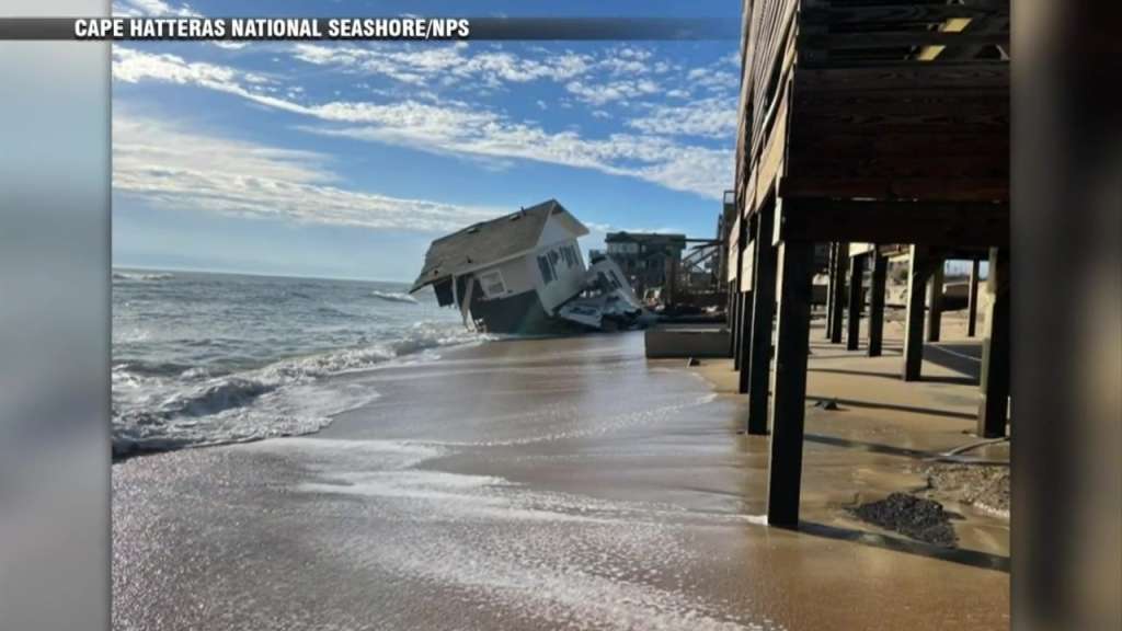 Home collapses into ocean as rising seas eat away at North Carolina ...