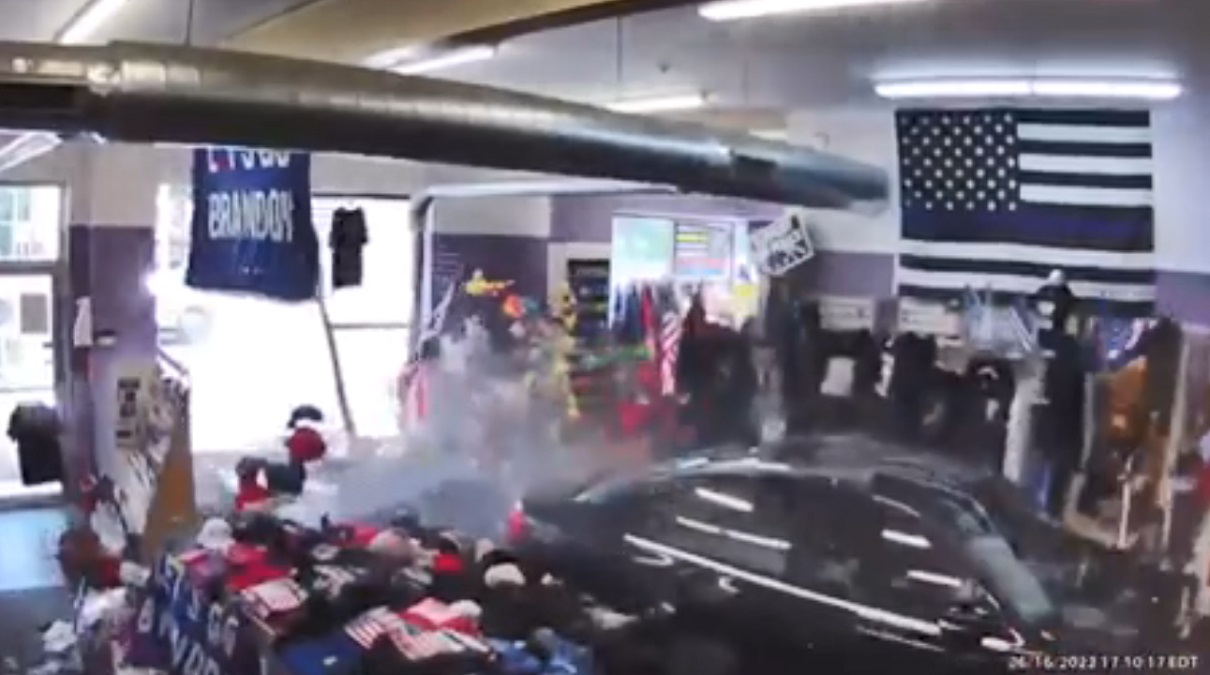WATCH: Car slams into Trump-themed store in Easton - Boston News ...