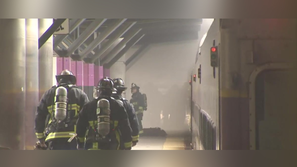 Smoke pours from North Station Commuter Rail train, causing station ...