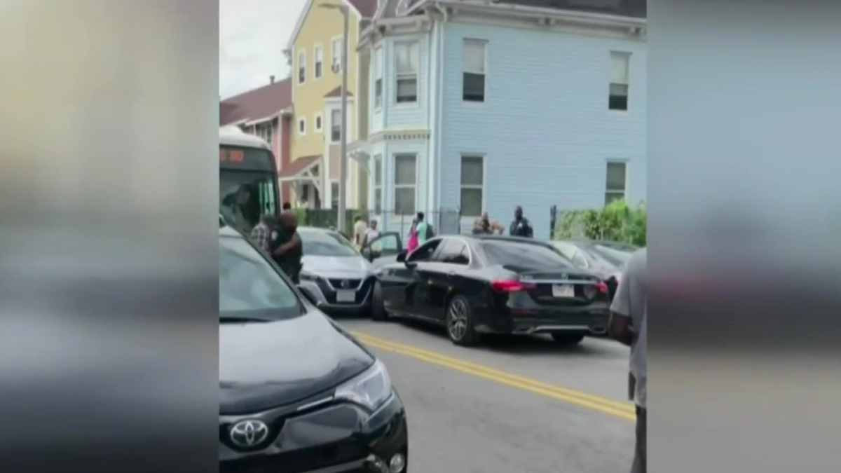 Neighbors react after crash involving two cars, MBTA bus in Roxbury ...