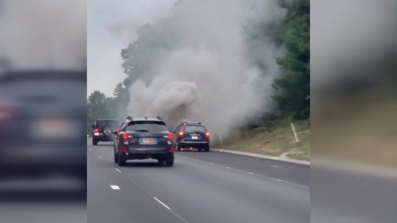 Car catches fire on Route 3 in Plymouth - Boston News, Weather, Sports ...