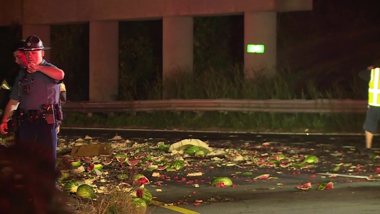 Route 79 in Fall River open after watermelons spilled onto road ...