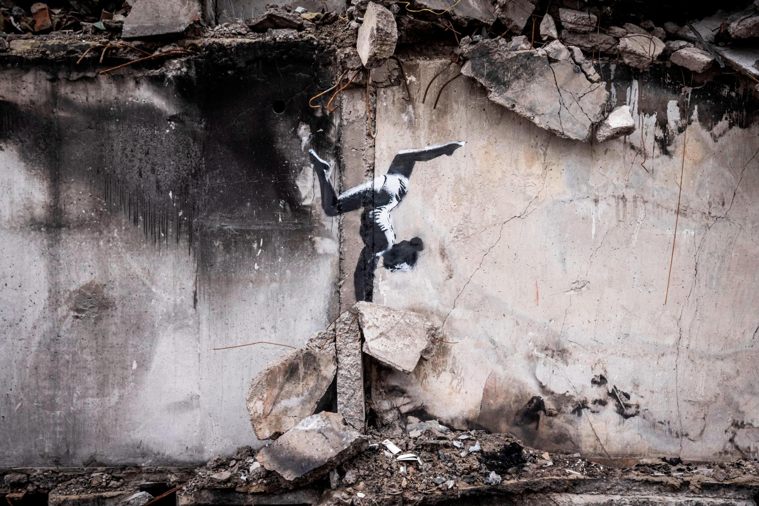 Banksy unveils mural in Ukrainian town liberated from Russians - Boston ...