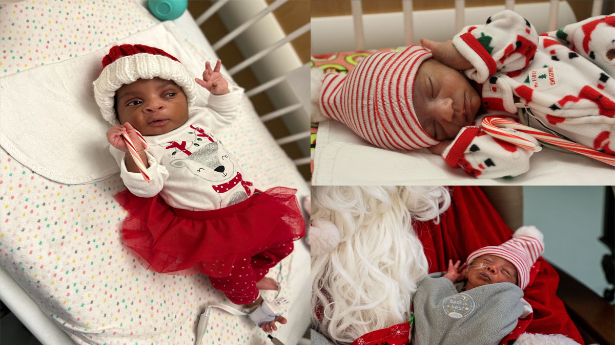 Brigham NICU babies decked out for Christmas visit from Santa - Boston ...