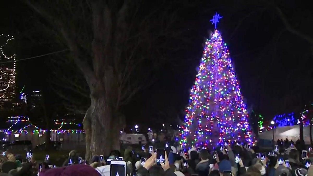 Boston Prepares For 81st Annual Christmas Tree Lighting On The Common